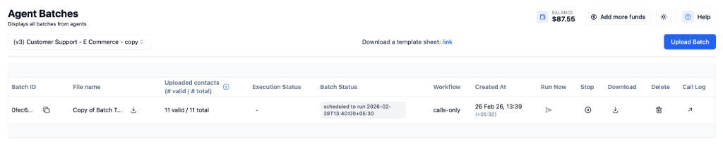 Automate and schedule calls using Batches - Bolna Docs